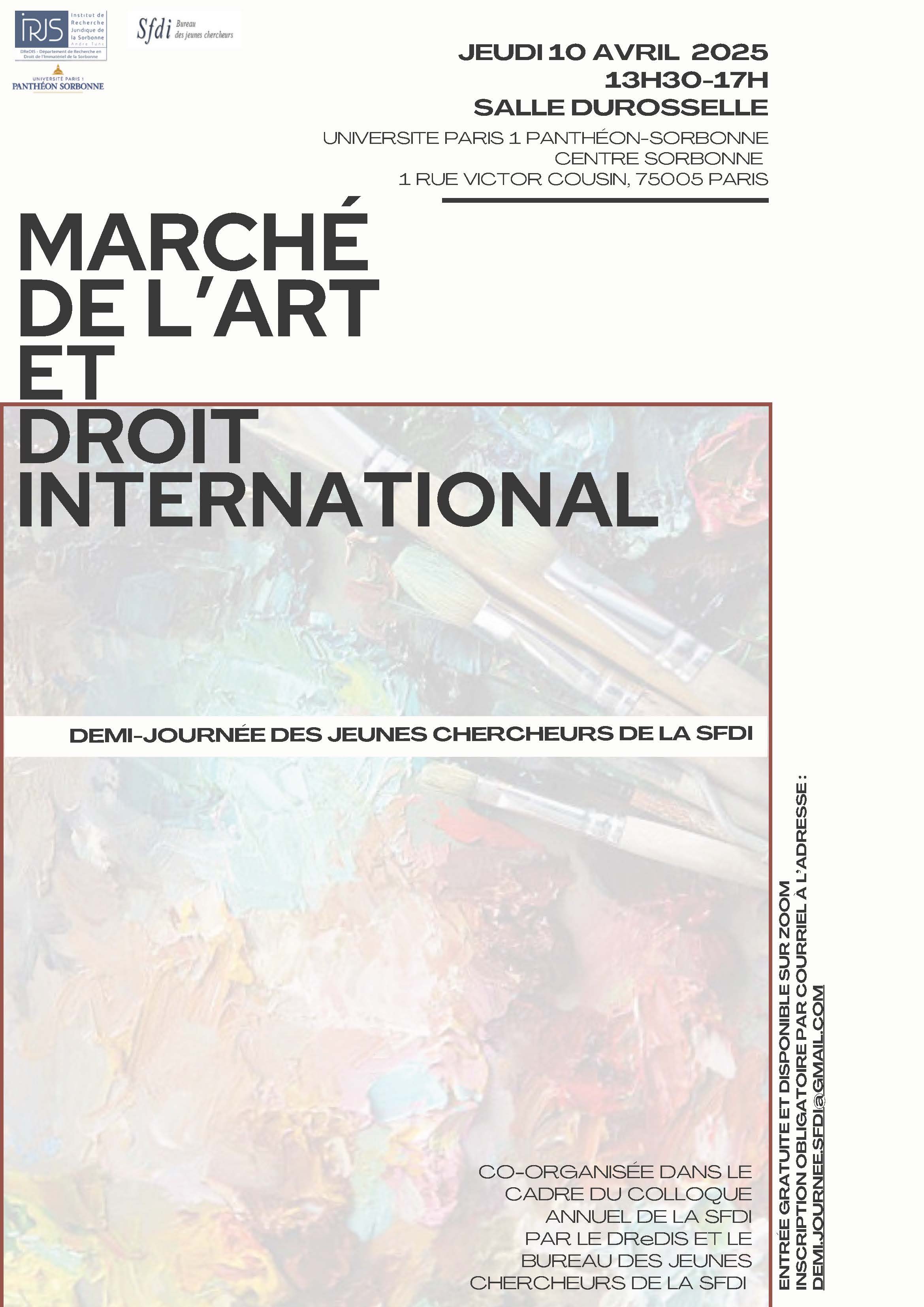 Demi-journée des jeunes chercheurs de SFDI "Marché de l'art et droit ...