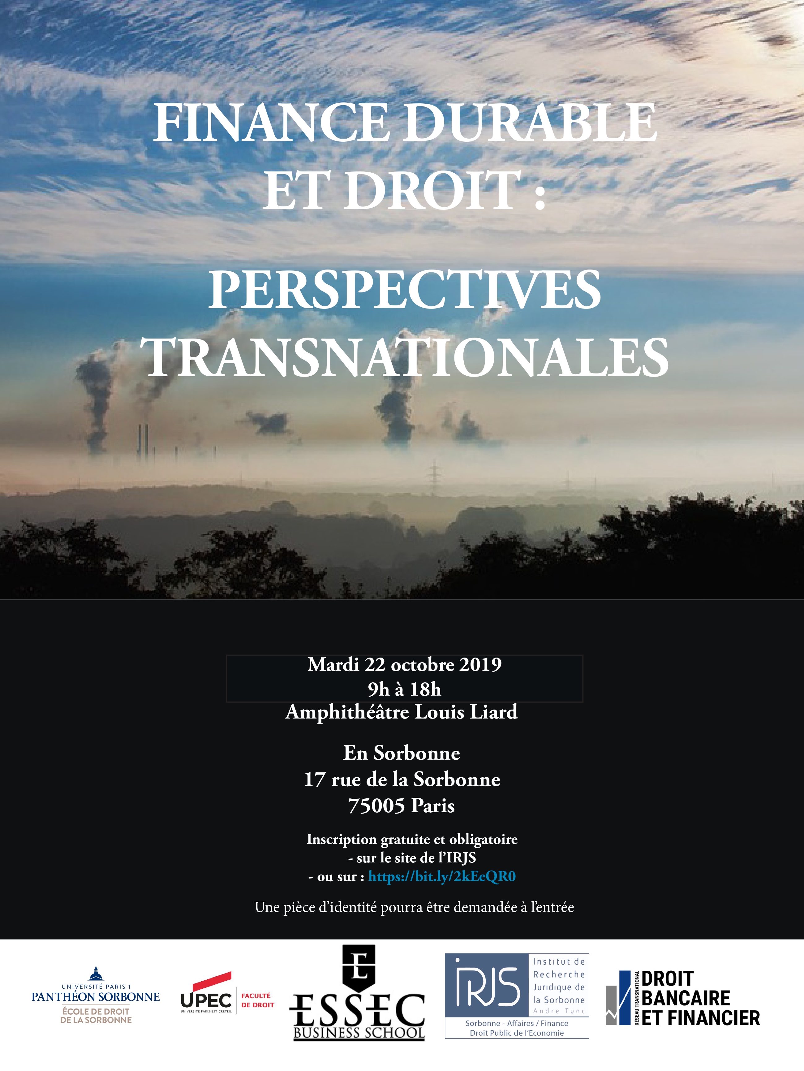 Colloque "Finance durable et droit : perspectives transnationales ...